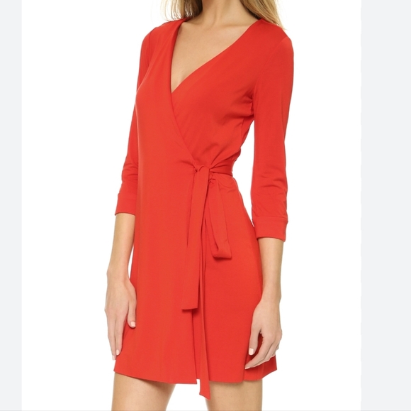 Diane Von Furstenberg | Dresses | Dvf New Julian Two Wrap Dress Tomato ...